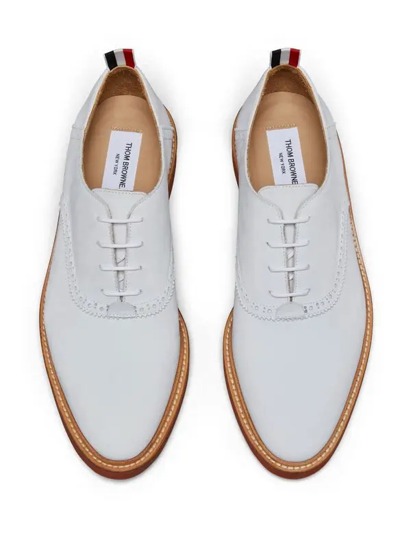 Thom Browne Nubuck Saddle Shoes - White