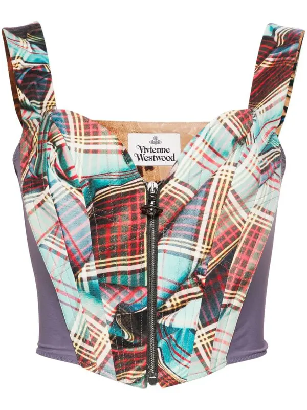 VIVIENNE WESTWOOD Macandy Tartan Corset - Purple