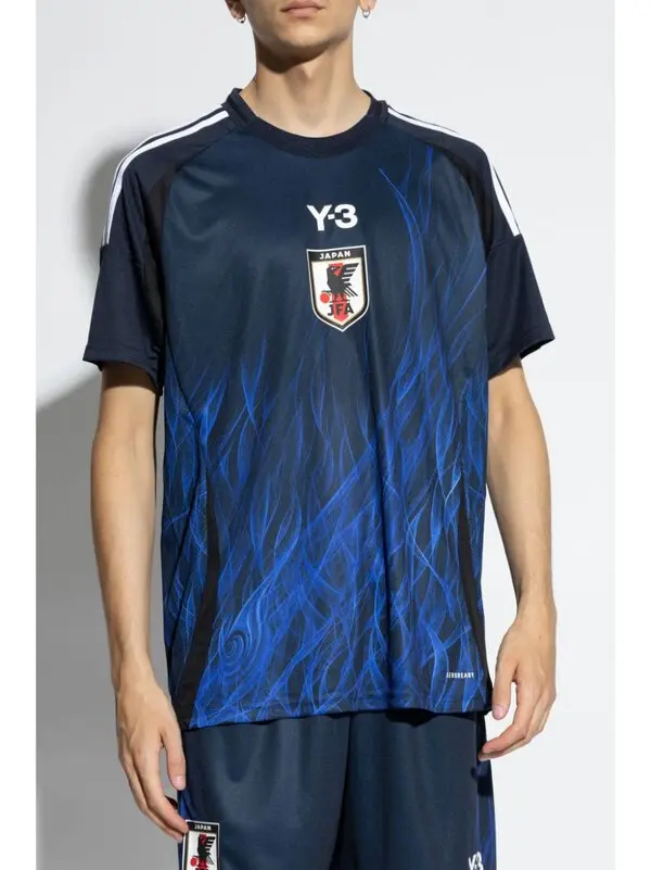 Y3 X Adidas Japanese Football Association Home T-Shirt - Blue