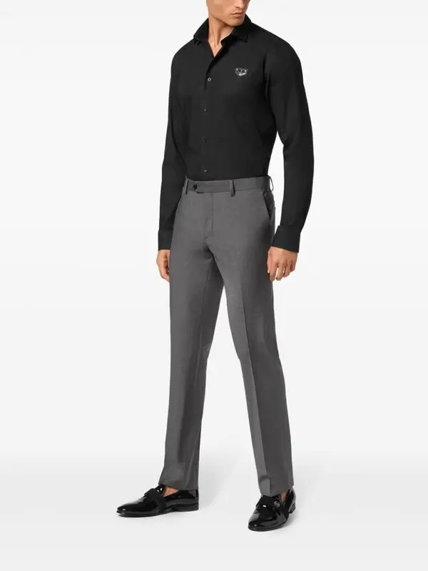 Philipp Plein Straight-leg Wool-blend Trousers