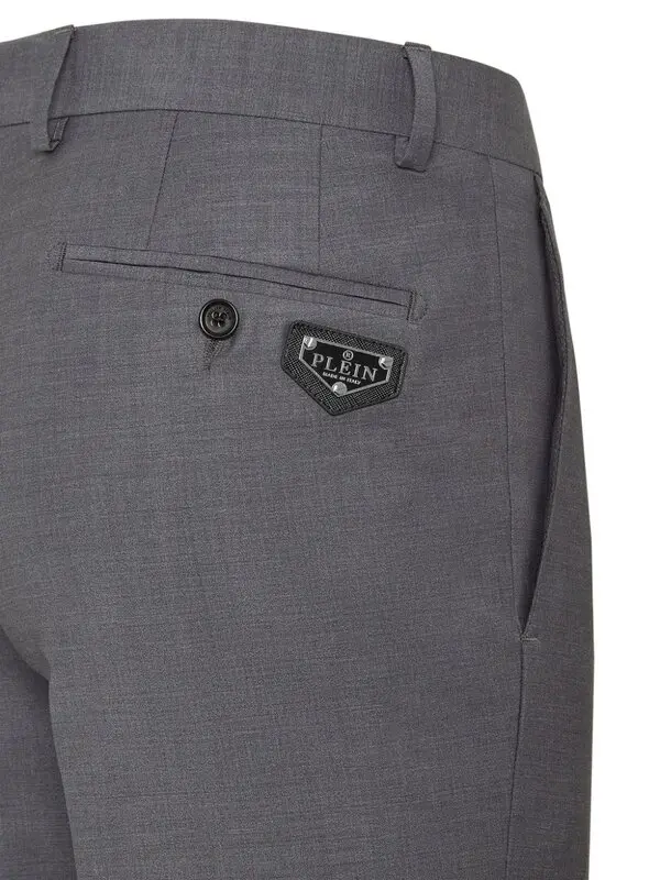 Philipp Plein Straight-leg Wool-blend Trousers