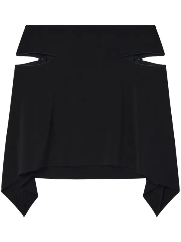 COURREGES Cut-out Draped Miniskirt - Black