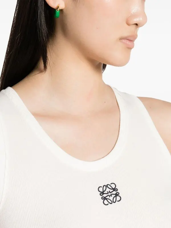Loewe Anagram-embroidered Ribbed-knit Tank Top