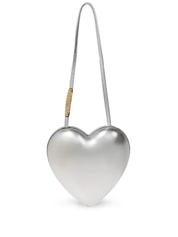 Moschino Heart-shaped Shoulder Bag - Silver