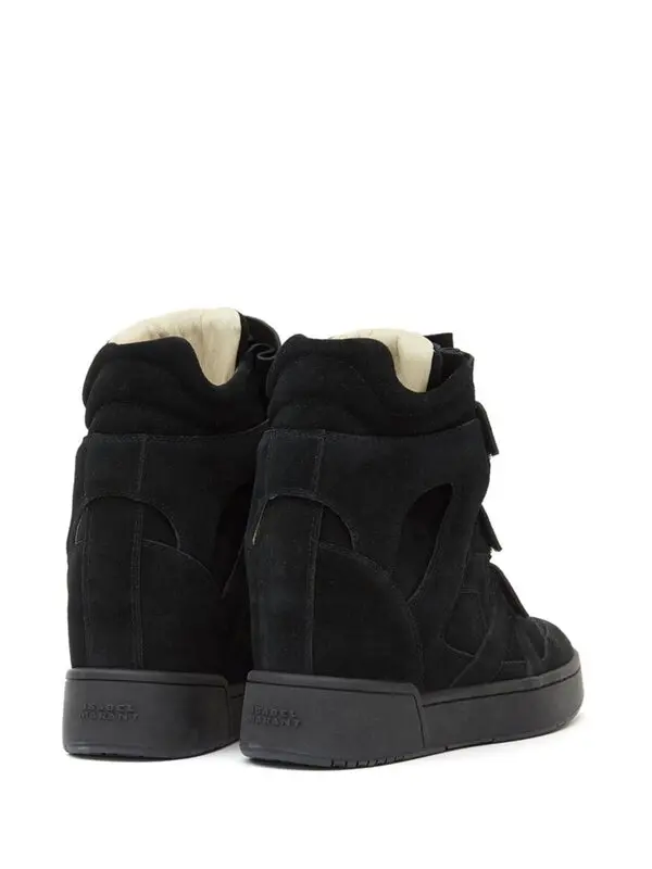 Isabel Marant Étoile High Top Wedge Sneakers With Touch Fastening - Black