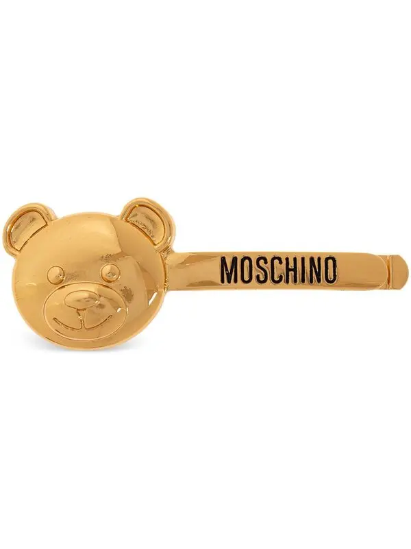 Moschino Bear-motif Hair Clip - Gold