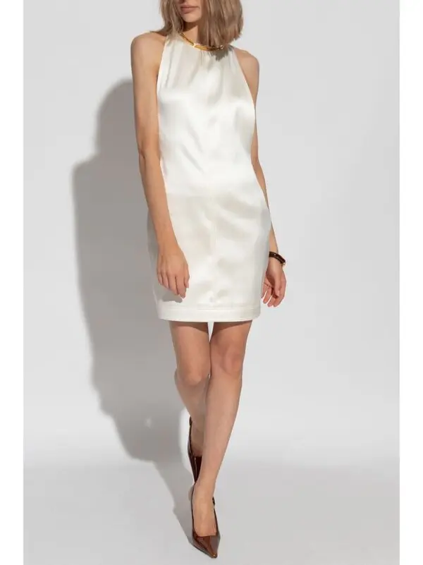racerback silk dress Satin Plunge Neck Racerback Maxi Dresskizn
