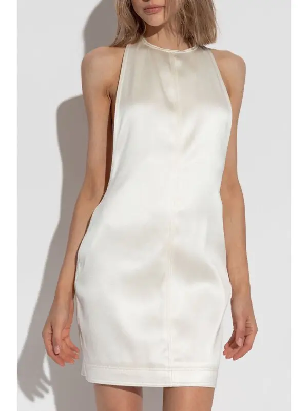 silk racerback dress Satin Plunge Neck Racerback Maxi Dresskizn