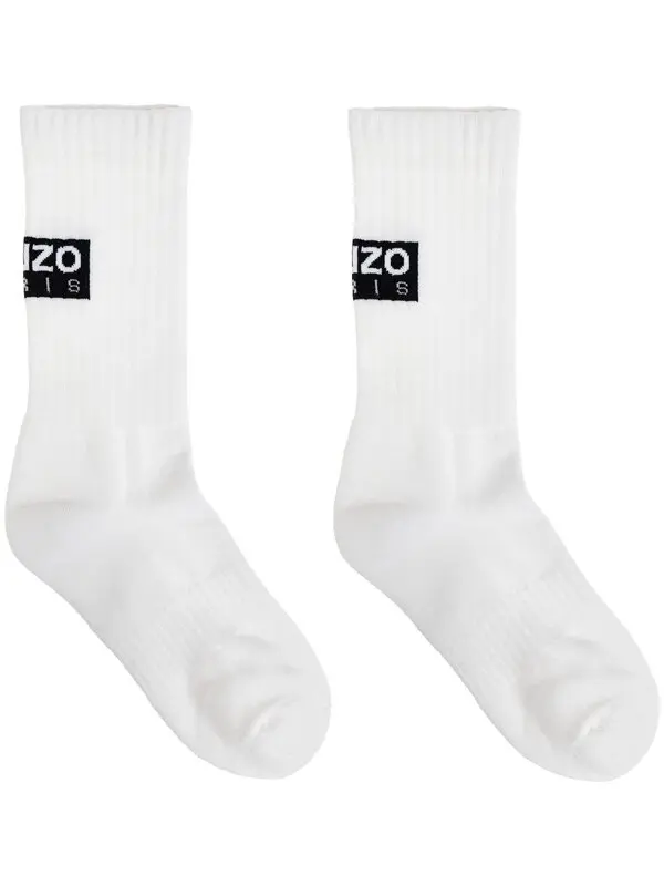 Kenzo Logo-jacquard Socks - White