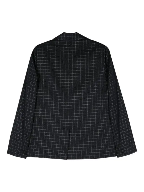 FORTE_FORTE Grid-pattern Single-breasted Blazer