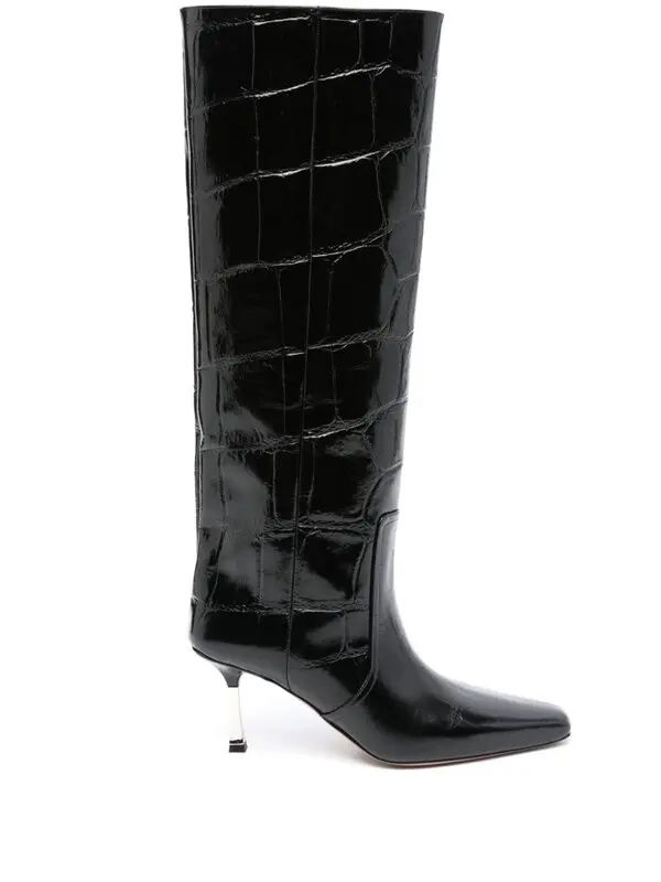 Paris Texas 80mm Leather Boots - Black