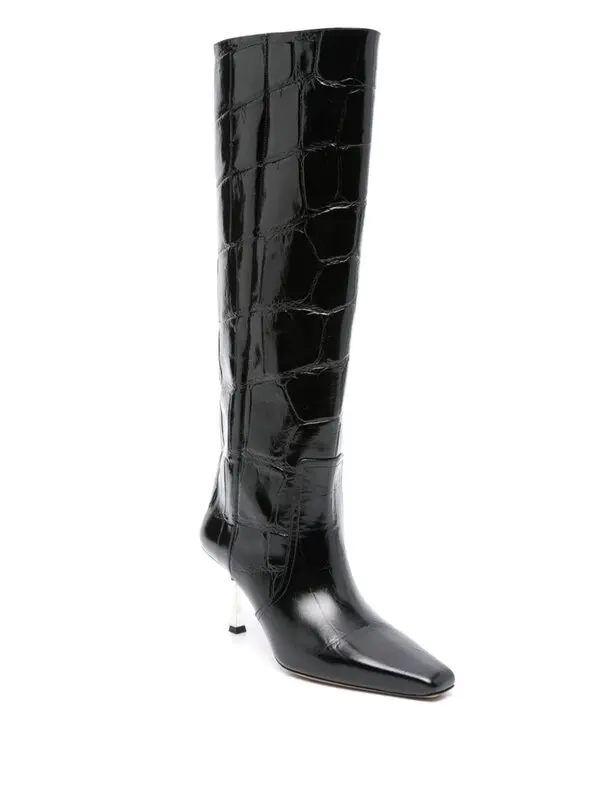 Paris Texas 80mm Leather Boots - Black