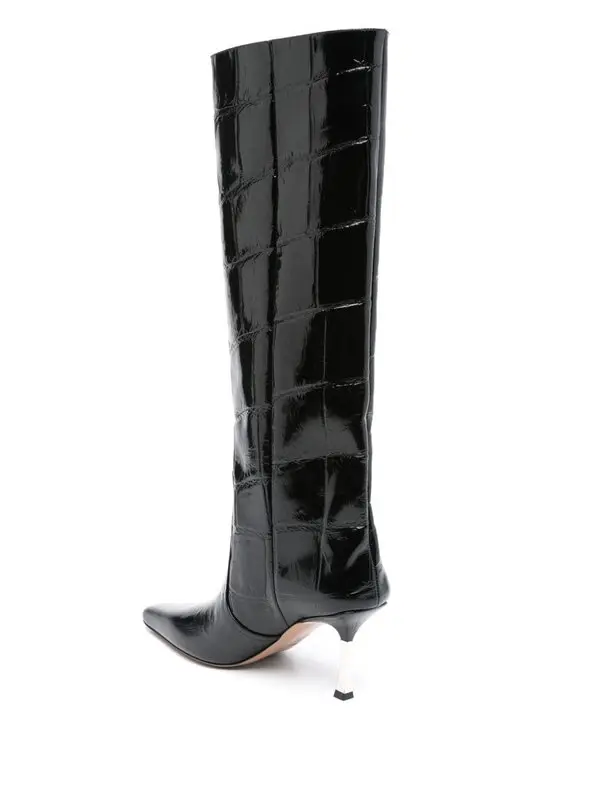 Paris Texas 80mm Leather Boots - Black