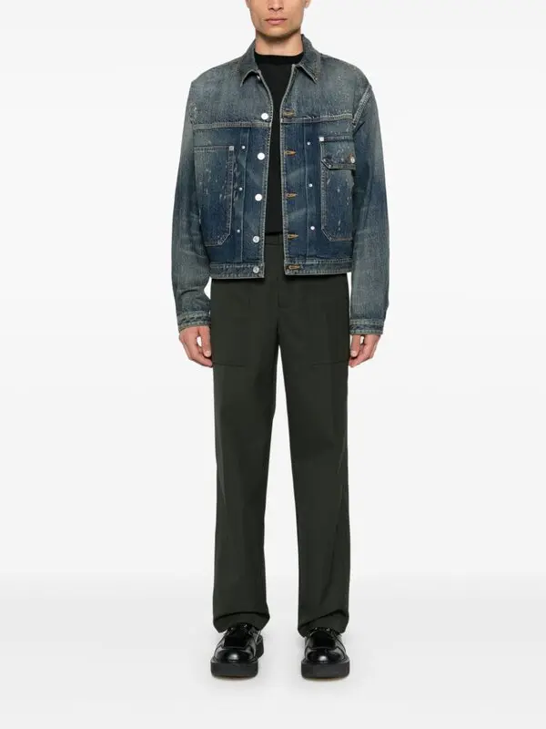 Givenchy Distressed Denim Jacket - Blue