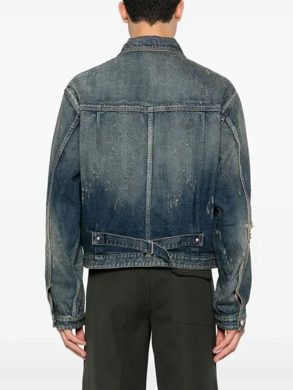 Givenchy Distressed Denim Jacket - Blue