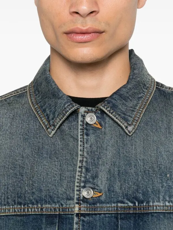 Givenchy Distressed Denim Jacket - Blue