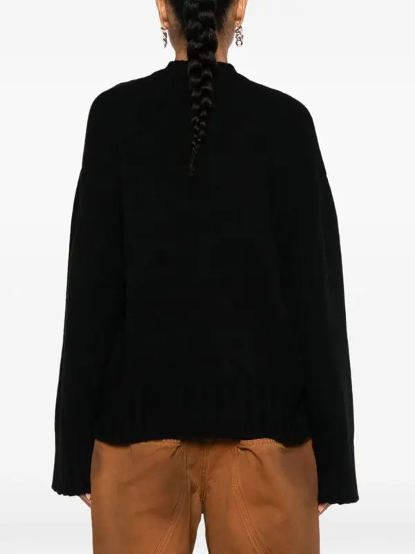 Attico Ribbed-knit Sweater - Black