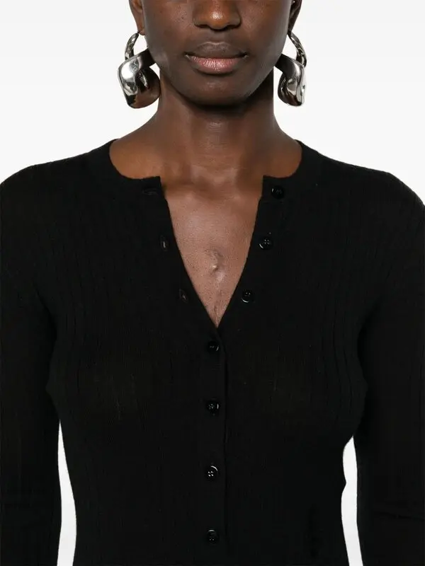 Attico Ribbed-knit Mini Dress - Black