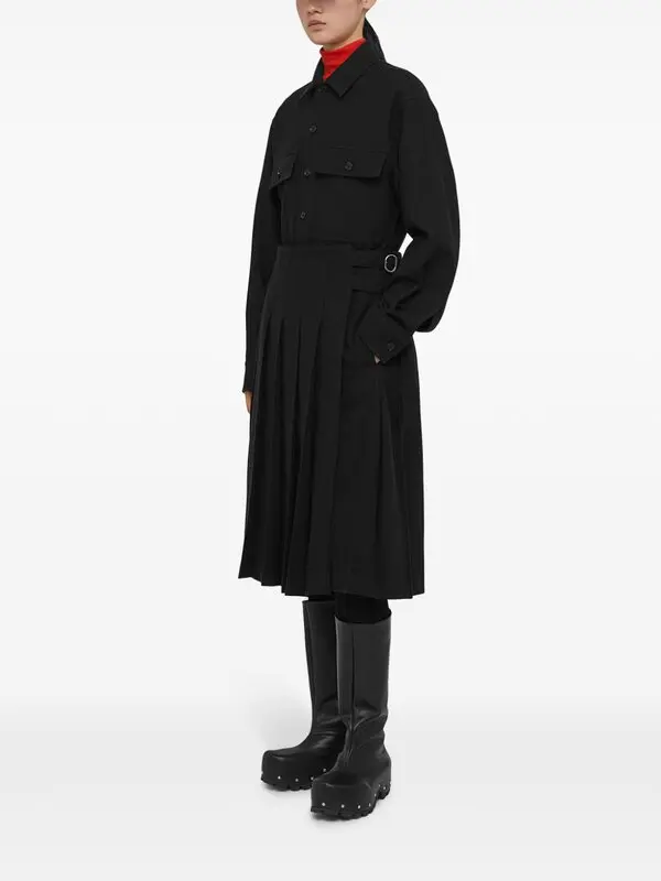 JIL SANDER High-waist Pleated Midi Skirt