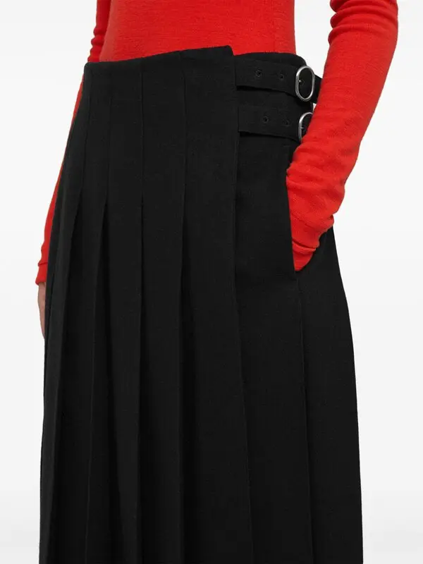 JIL SANDER High-waist Pleated Midi Skirt