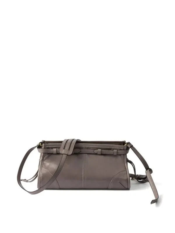 Prada Small Leather Shoulder Bag - Grey