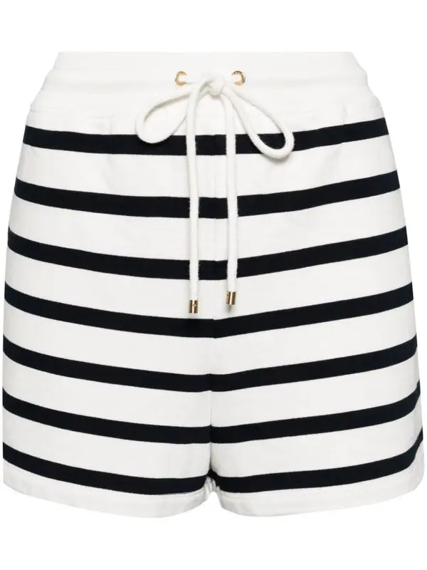 FRAME Striped Varsity Shorts - White
