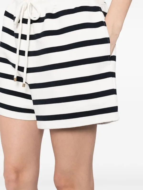 FRAME Striped Varsity Shorts - White