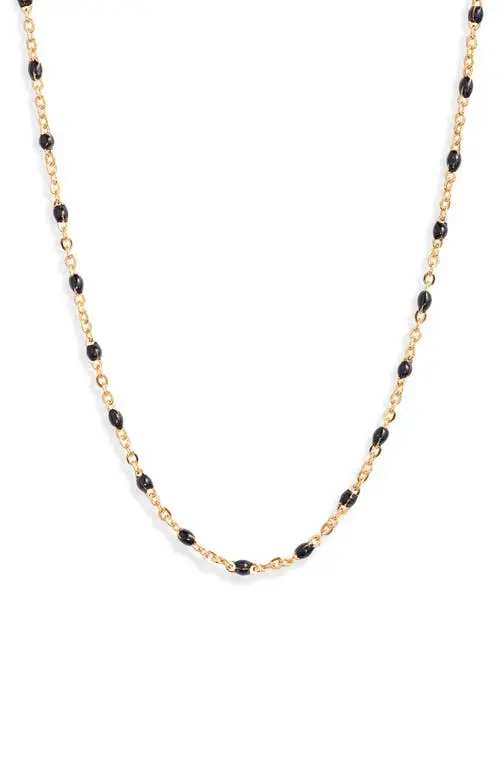SET & STONES Kaz Bead Station Chain Necklace - Gold/black