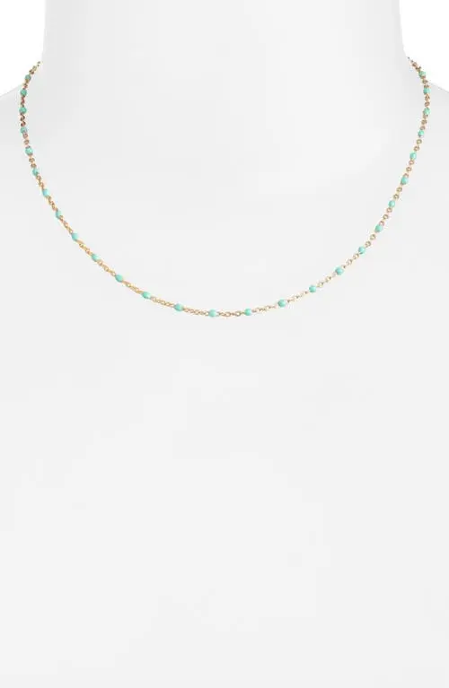 SET & STONES Kaz Bead Station Chain Necklace - Gold/turquoise
