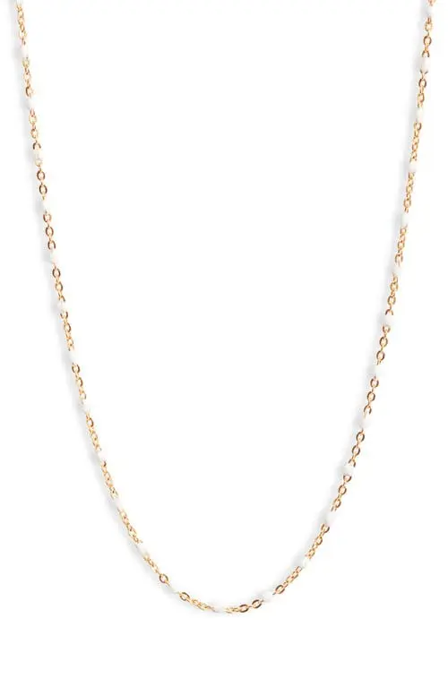 SET & STONES Kaz Bead Station Chain Necklace - Gold/white