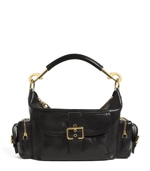 Chloé Large Leather Camera Shoulder Bag - Black
