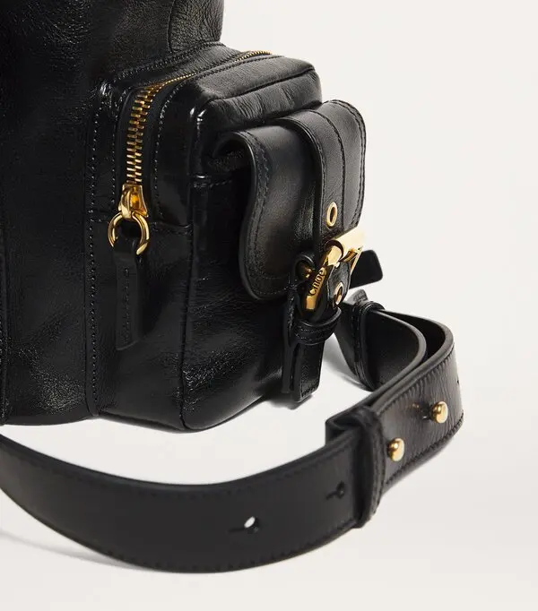 Chloé Large Leather Camera Shoulder Bag - Black