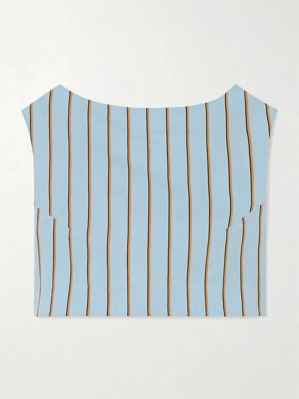 DESTREE Richard Cropped Striped Top - Blue