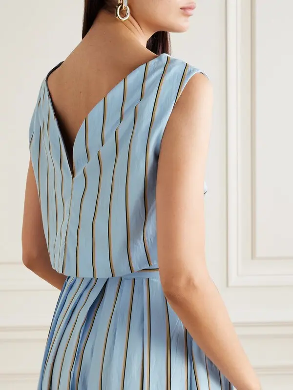 DESTREE Richard Cropped Striped Top - Blue