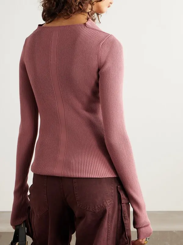 Rick Owens Babel Asymmetric Ribbed-knit Sweater