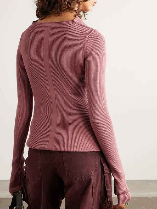 Rick Owens Babel Asymmetric Ribbed-knit Sweater