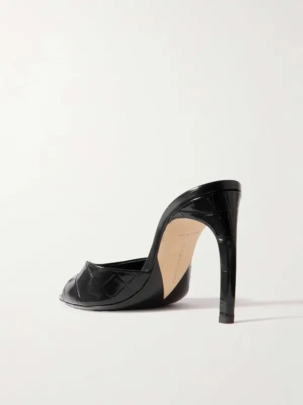 Victoria Beckham Croc-effect Leather Sandals