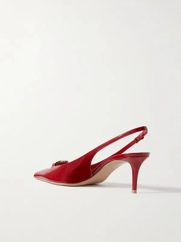 Valentino Garavani Vlogo Bold 60 Patent-leather Slingback Pumps