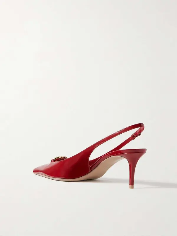 Valentino Garavani Vlogo Bold 60 Patent-leather Slingback Pumps