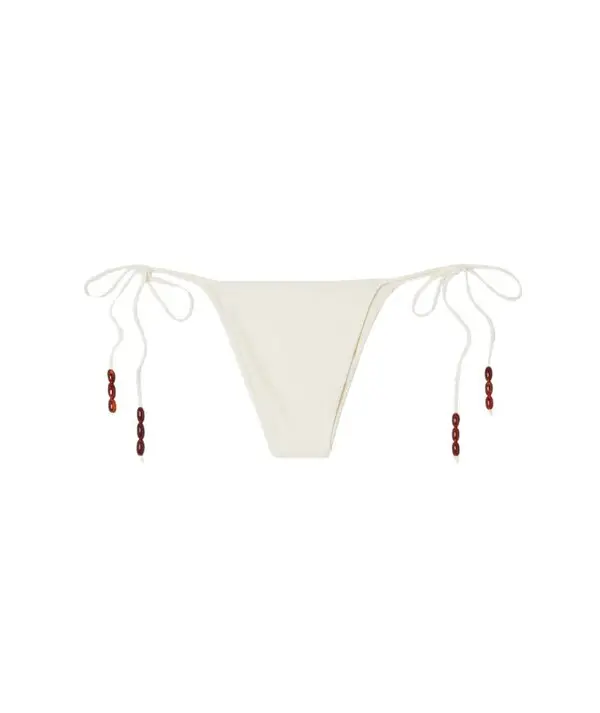 Magda Butrym Bead-embellished Bikini Briefs - Cream
