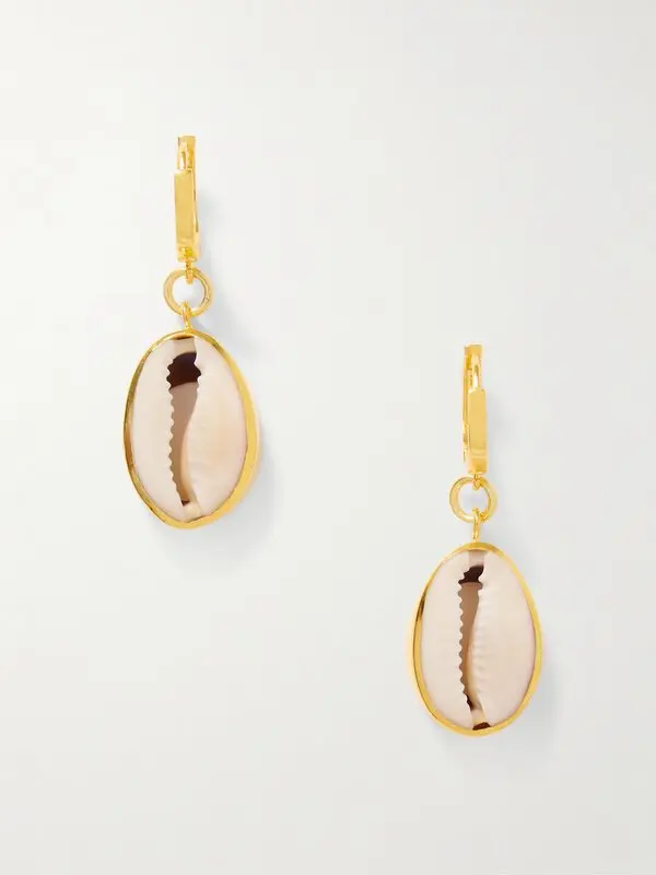 Tohum Design Concha Puka Vermeil Earrings - Gold