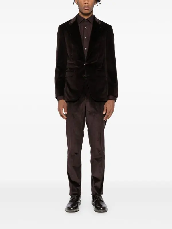 Canali Corduroy Single-breasted Suit - Red