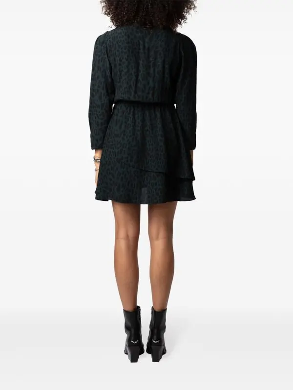 Zadig&Voltaire Rogers Leopard Print Dress - Green