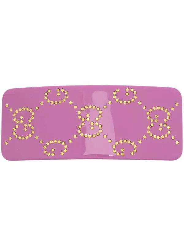 Gucci Gg Crystal Embellished Hair Accessory - Pink