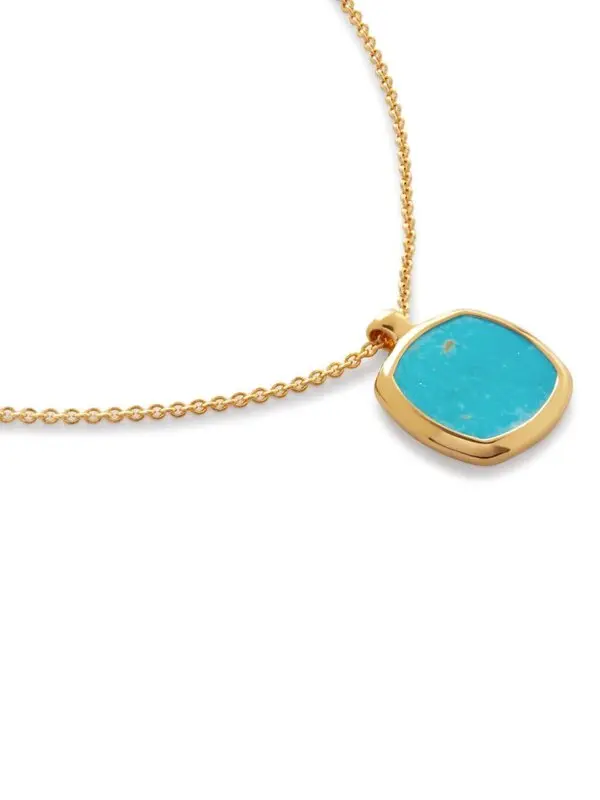 Monica Vinader Delphi Turquoise Pendant Necklace Gold Editorialist