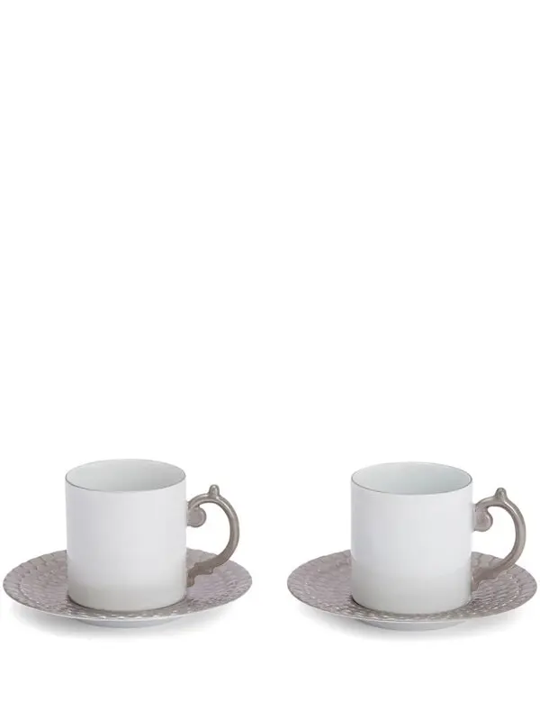 L'Objet Aegean Espresso Cups And Saucer - White
