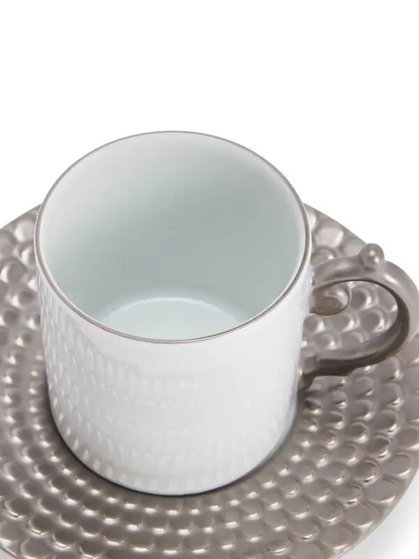 L'Objet Aegean Espresso Cups And Saucer - White