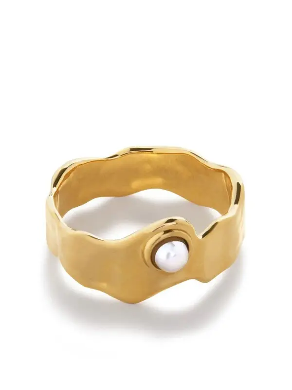 Monica Vinader Capri Pearl Stacking Ring - Gold