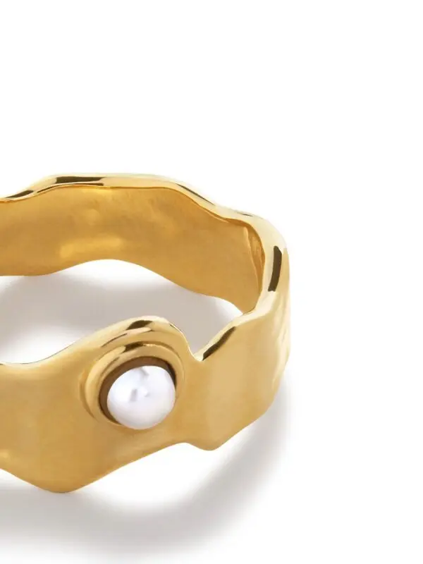 Monica Vinader Capri Pearl Stacking Ring - Gold