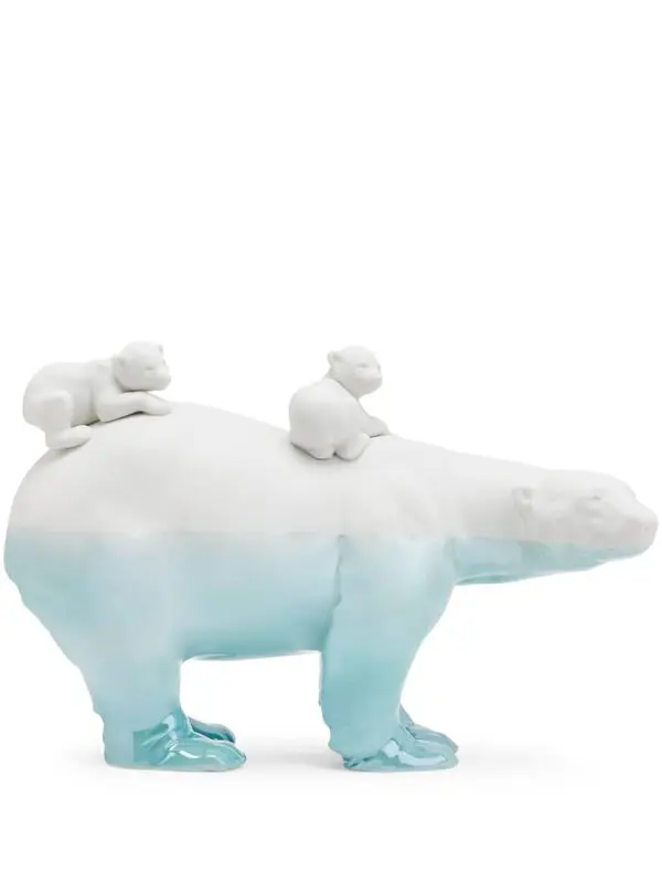 LLADRO Mummy Bear And Babies Sculpture - White